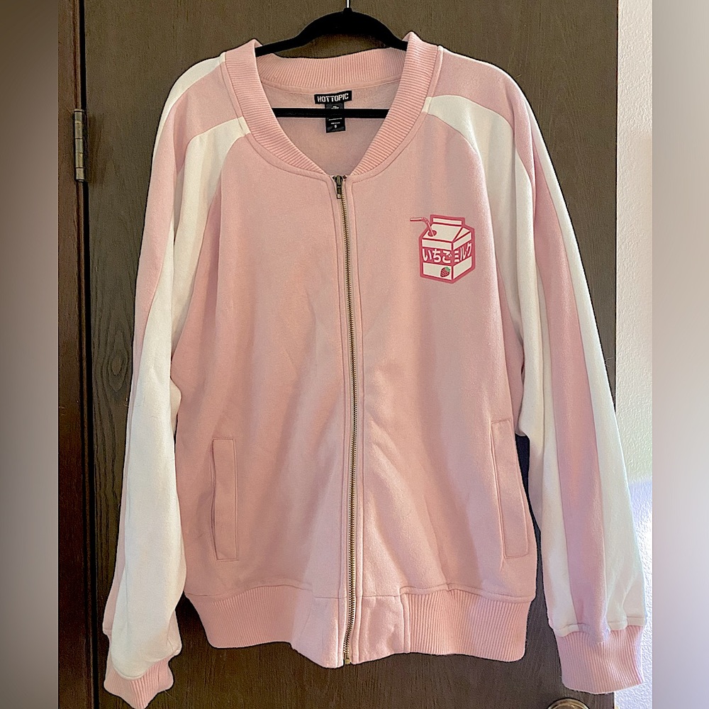 Strawberry Milk Letterman Jacket - Gem